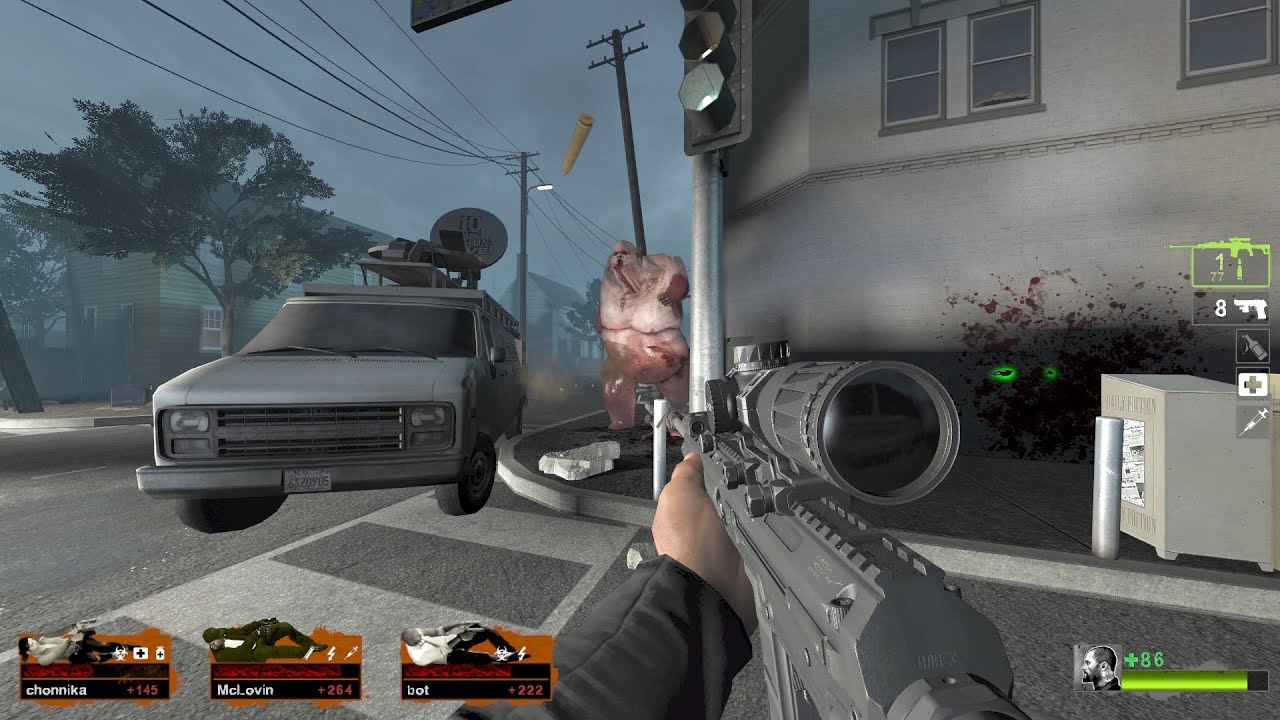 Left 4 Dead 2 Expert Gameplay Random Weapons Anim Mod Collection with meatwall boss