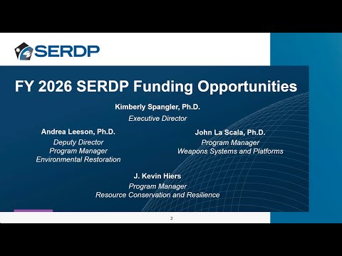 SERDP FY 2026 Funding Opportunities
