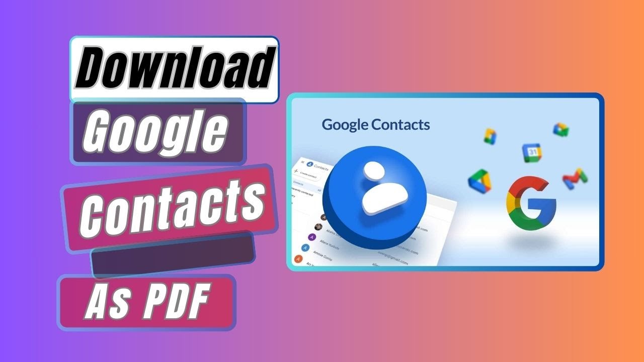 How To Download List Of Google Contacts As PDF