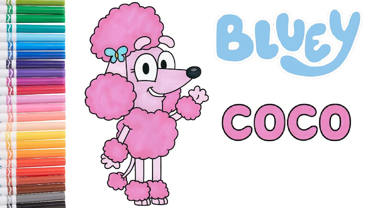 Bluey Coloring Book Page - Coco the Poodle!