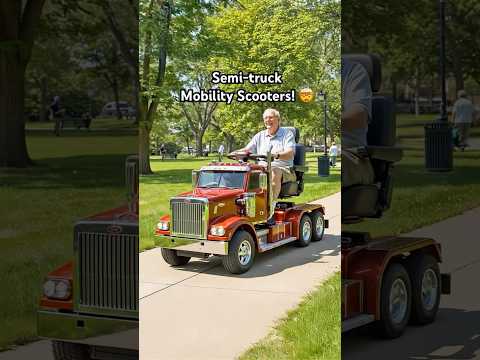 These semi-truck mobility scooters are perfect for retired truckers! 😱👏 #truckerlife #shorts