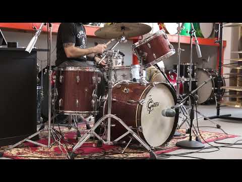 1960s Gretsch Burgundy Sparkle Progressive Jazz Drum Set | Reverb