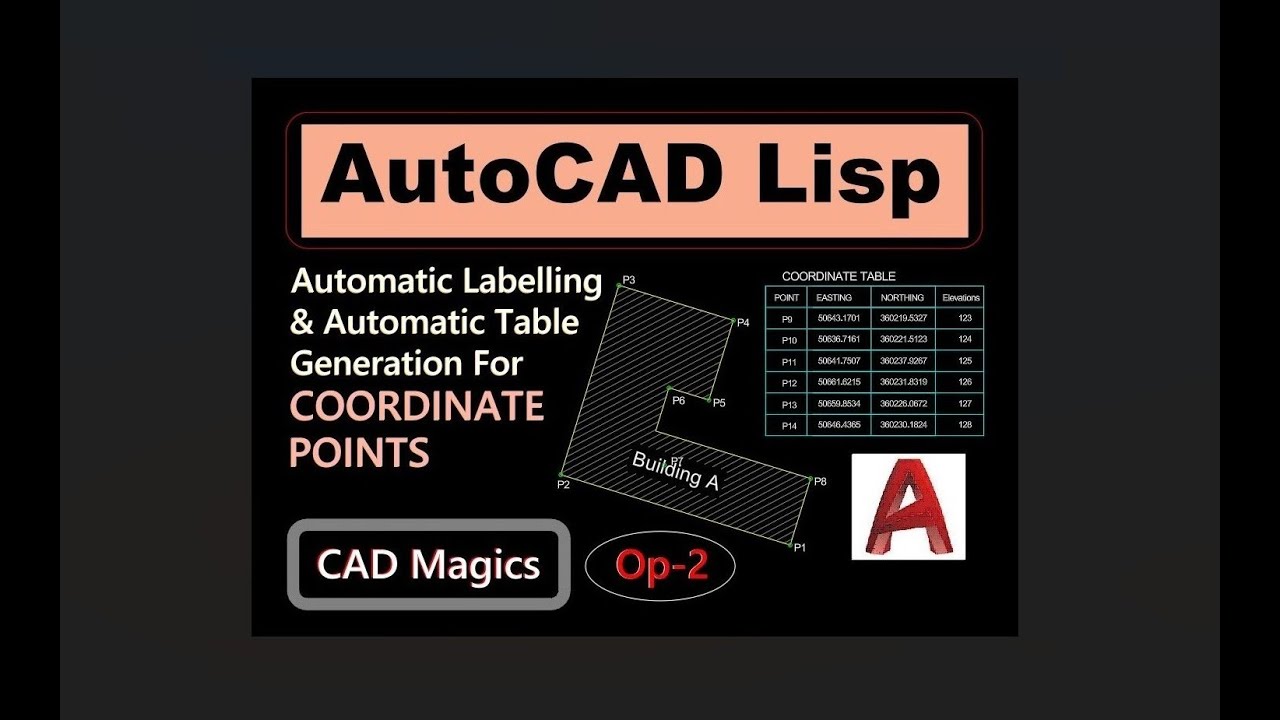 AutoCAD LISP Routine: Automatic Point Labeling & Coordinate Table Generator (second option)