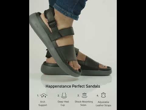 HAPPENSTANCE MEN PERFECT SANDALS UNICORN-JET BLACK