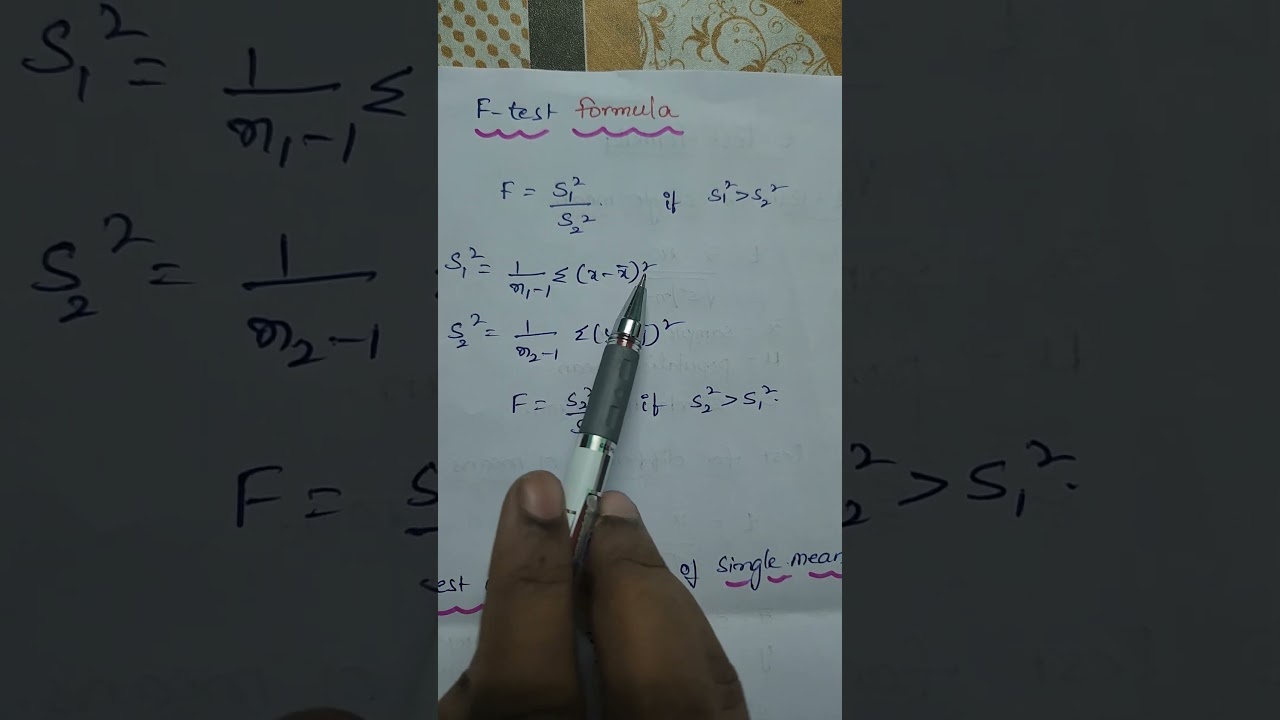 F-  test formula#Testing Of Hypothesis