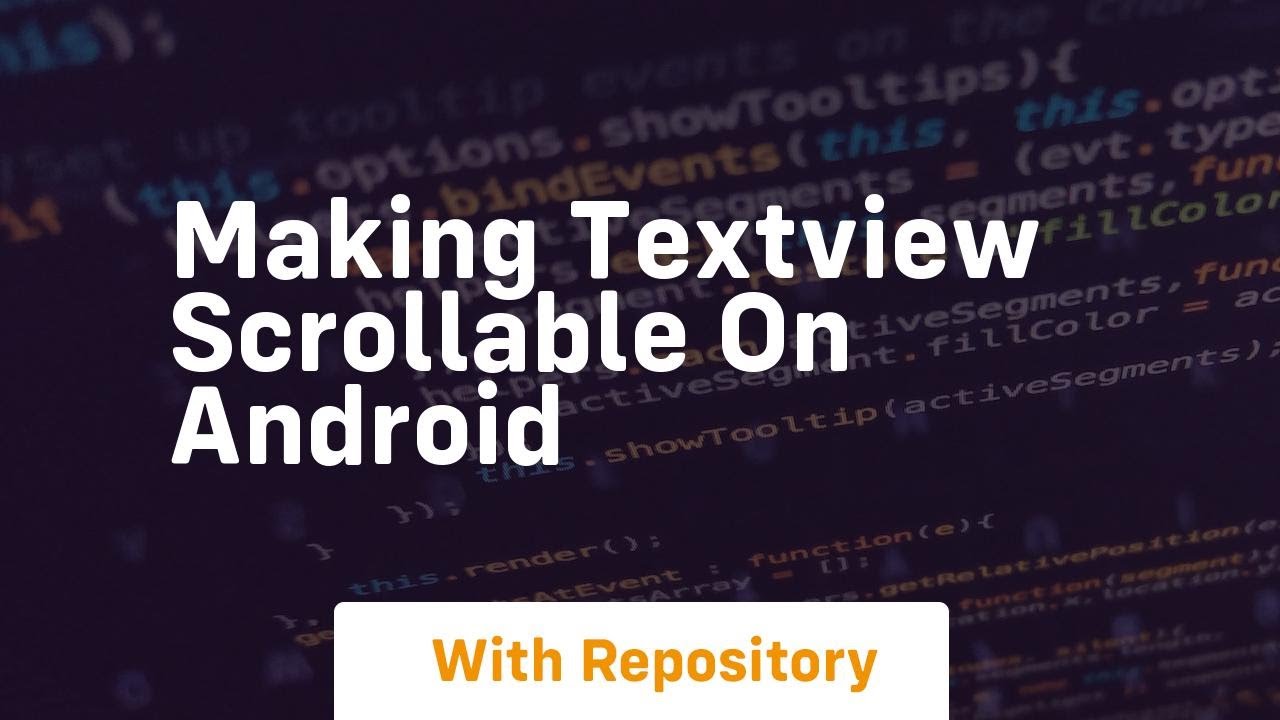 making textview scrollable on android