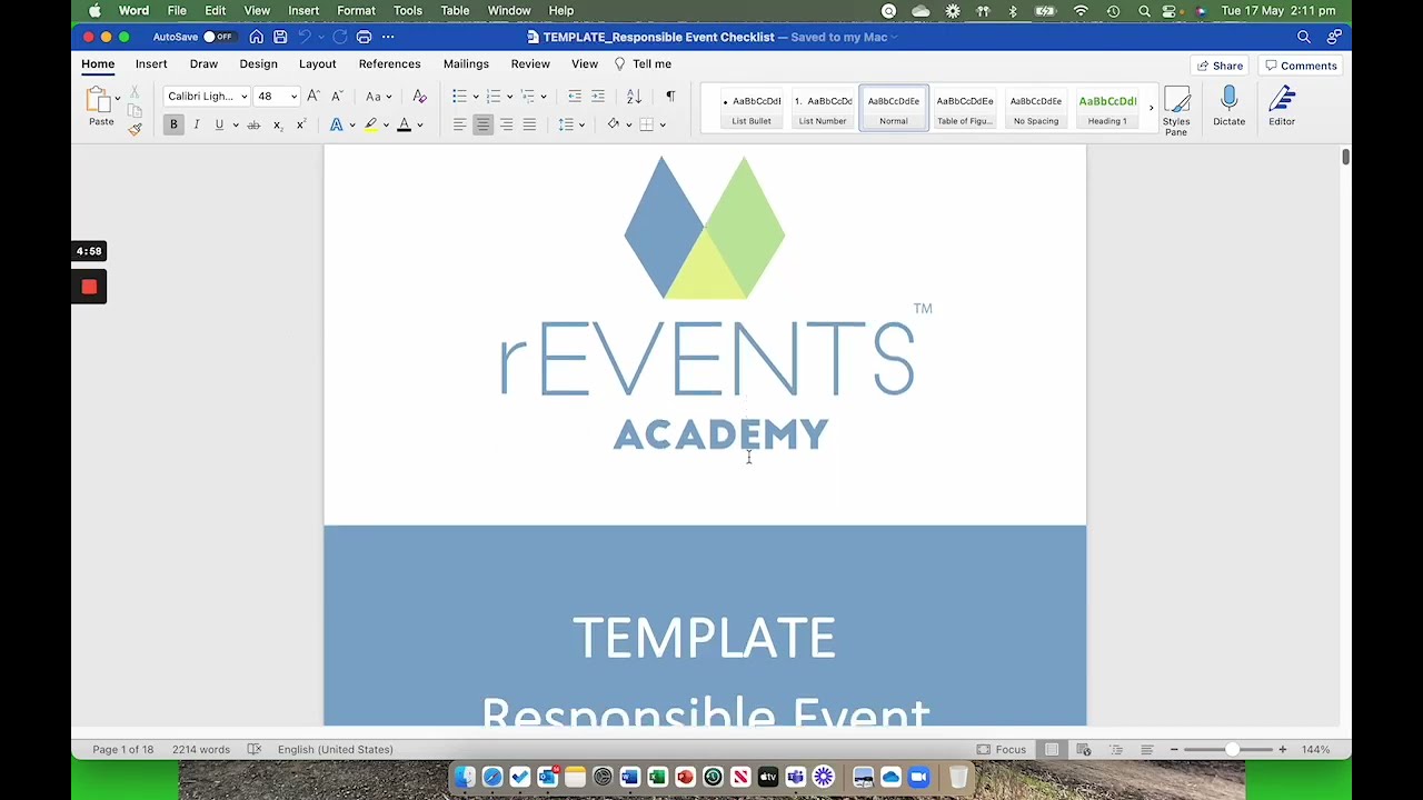 Sustainable Event Plan Template