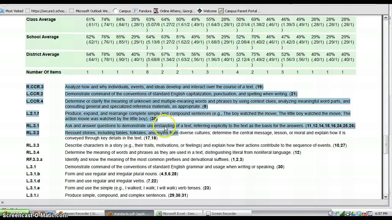 How to get benchmark standards from pdf- video
