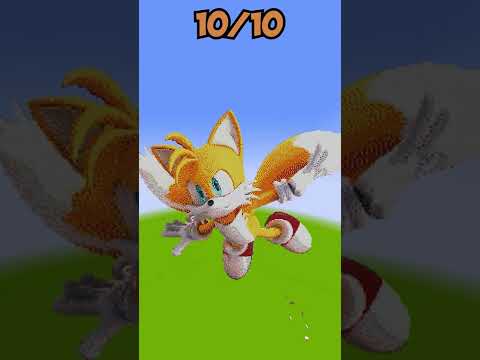 Minecraft: Rate Tails Pixel Art from 1 to 10 π€― #shorts