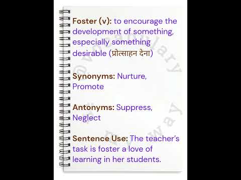 Vocabulary in Short (Foster) #short #ytshorts #vocabularyinmyway #vocabshorts