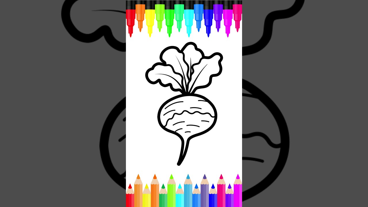Easy Drawing Tutorial: Learn How to Draw a Turnip for Kids and Toddlers #drawingtutorial #digitalart