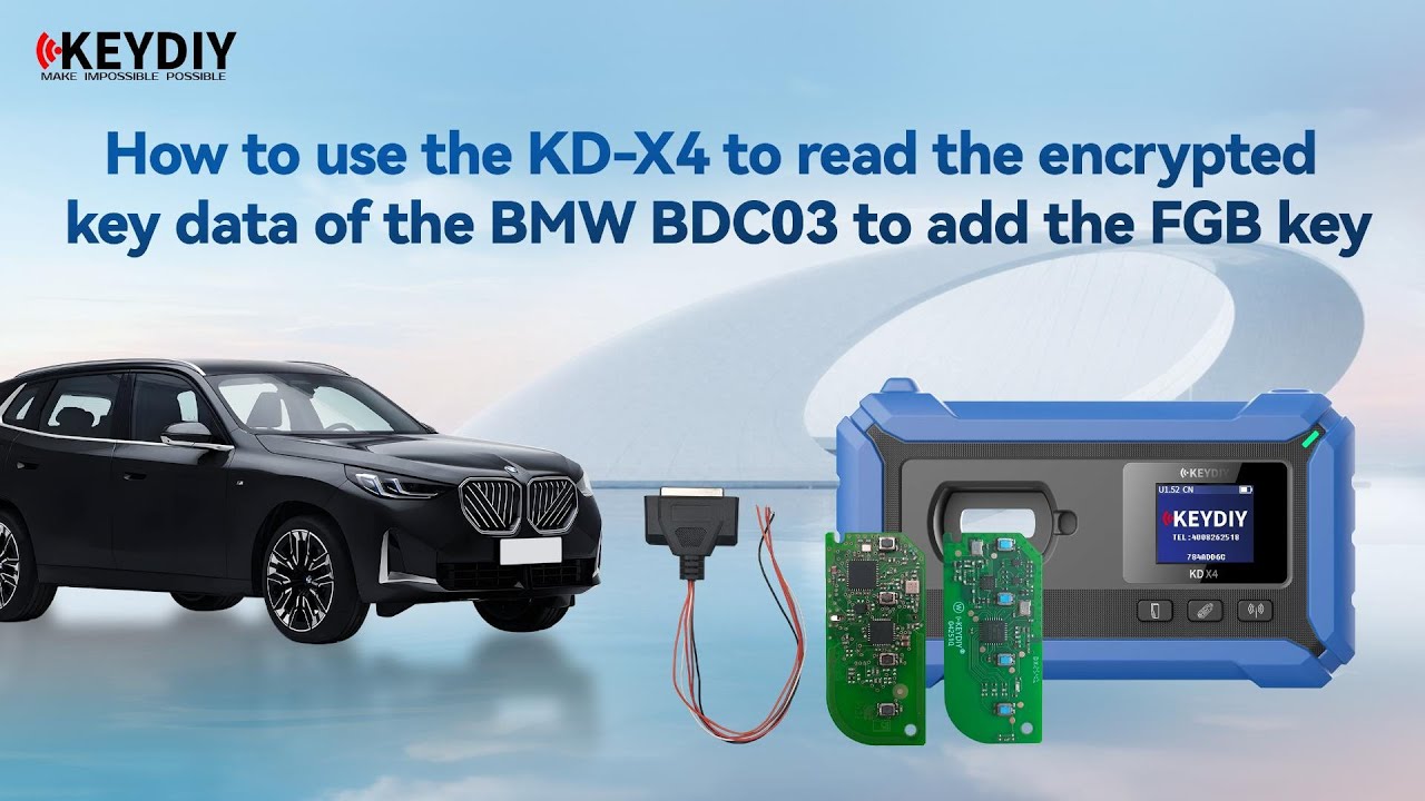 How to use the KD-X4 to read the encrypted key data of the BMW BDC03 to add the FGB key
