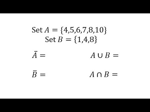 Find Complement, Union, and Intersection of 2 Sets as Lists | Math Help ...