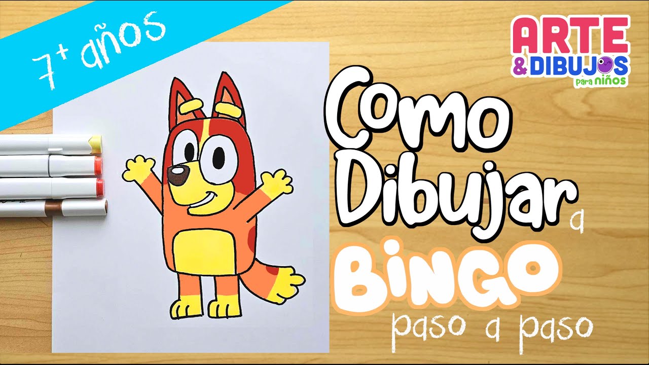 Como dibujar a BINGO | BLUEY | Arte y Dibujos para Niños