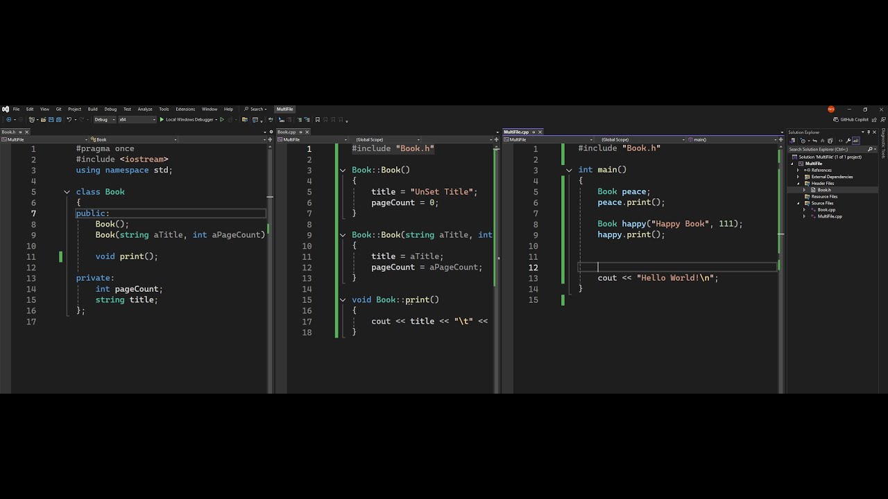 How to Split C++ Code into Header (.h) and Source (.cpp) Files