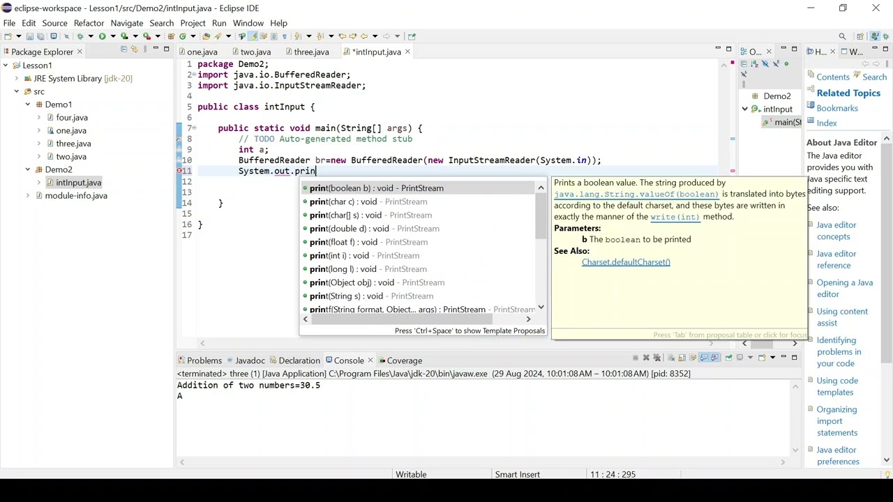 User Defined Input (Integer) in Java