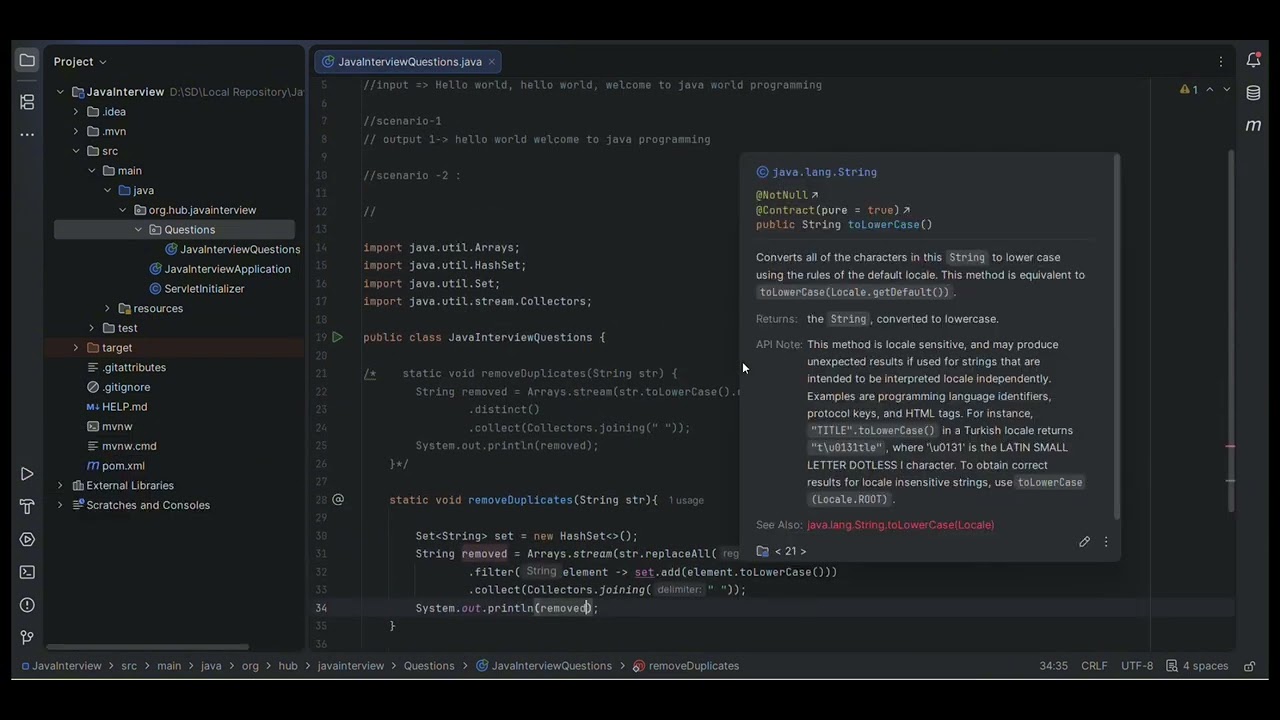 Java Interview Questions | Java 8 | Stream ! Remove duplicates