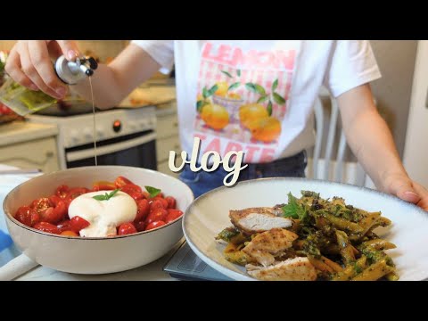 Our First Swim of the Summer in Greece | cooking with family, homemade pesto & no sugar dessert
