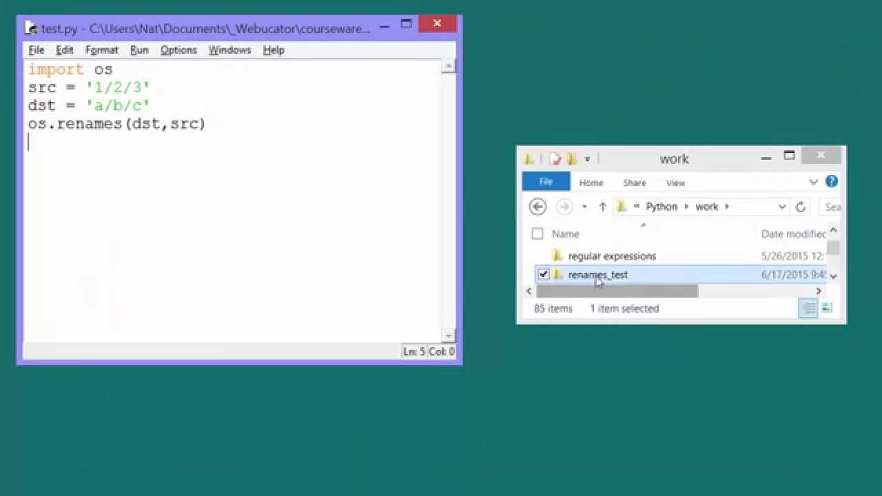 Python: How os.renames() Works