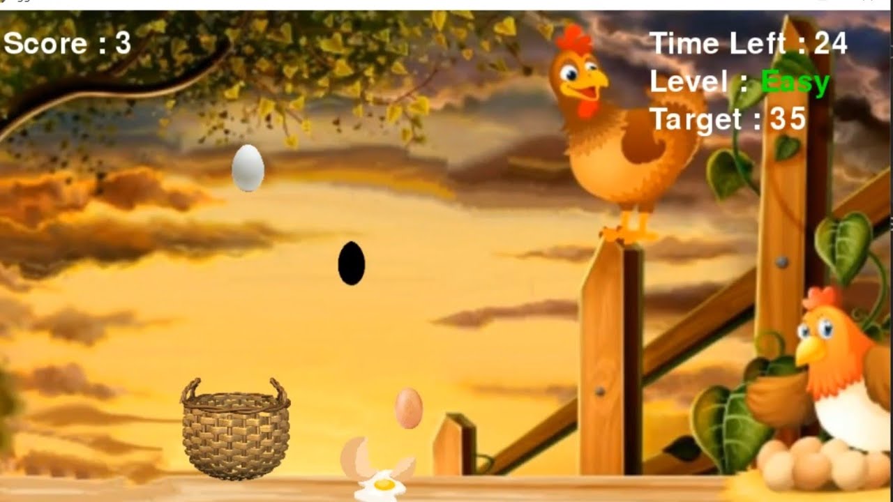 Python - Classic Egg Catcher Surprise game using pygame(with source code)