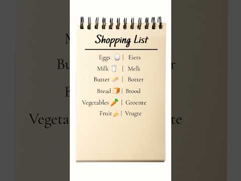 Afrikaans For Beginners: What is on my shopping list? #afrikaans #languagelearning