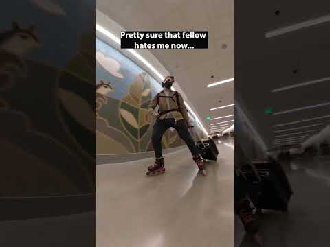 The video that got me on the news..rollerblading Salt Lake City airport #shorts #airport #utah