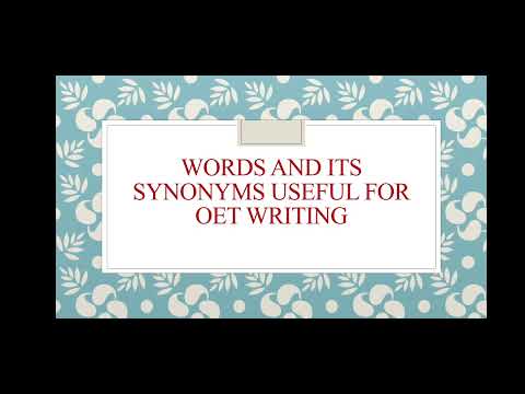 Synonyms useful for OET
