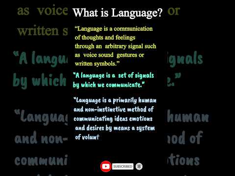 What is Language? Definitions || #language#linguistics