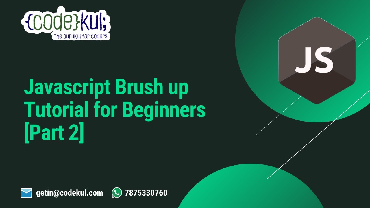 Angular 7 - Javascript Brush up Tutorial for Beginners [Part 2]