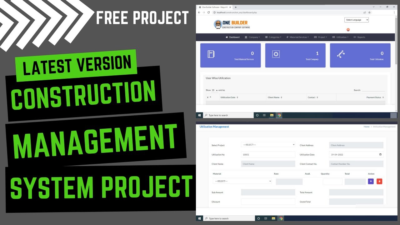 Free construction project management software  | Construction management system project in php