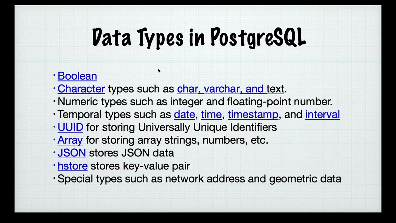 PostgreSQL Data Types