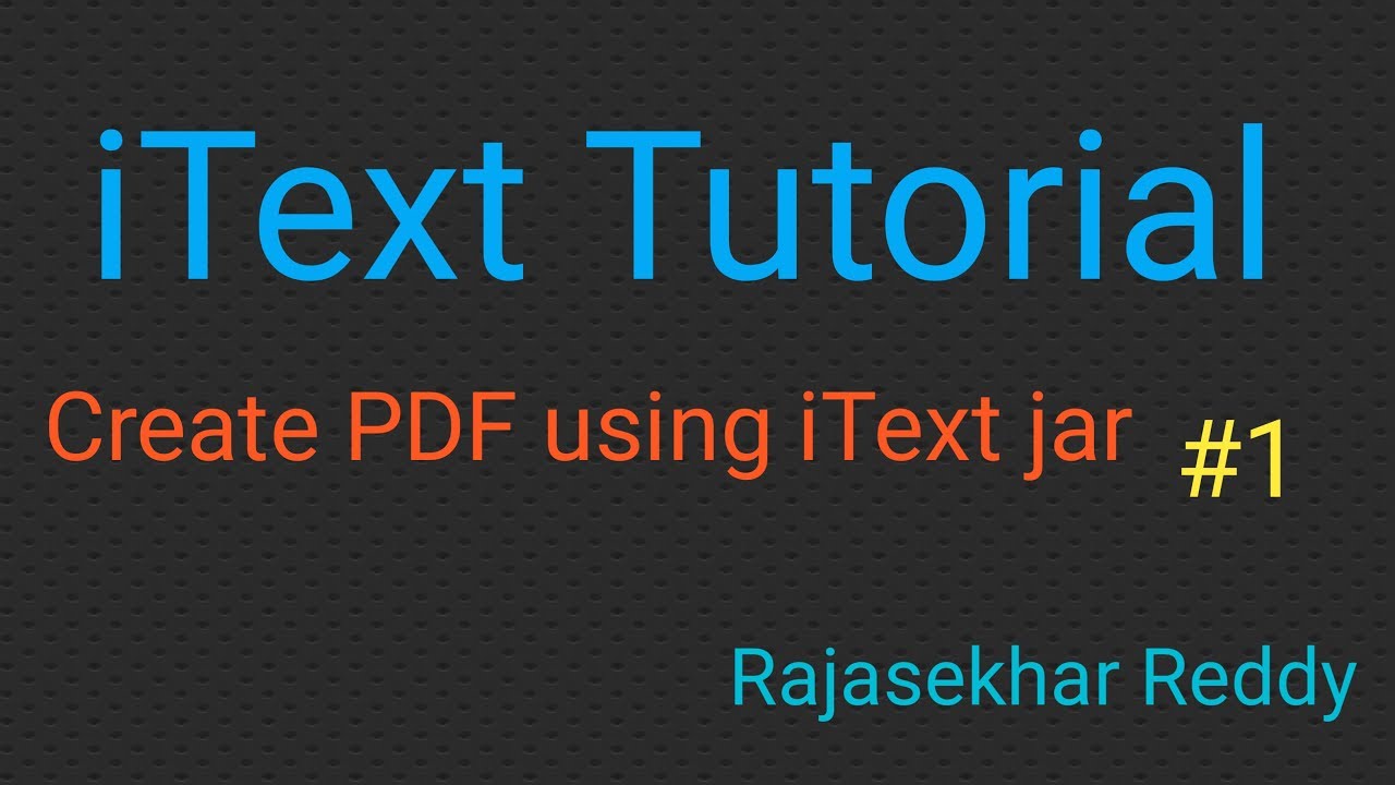 #1 iText Tutorial | How to create pdf in java using itext | Create PDF Document with iTextPDF Java