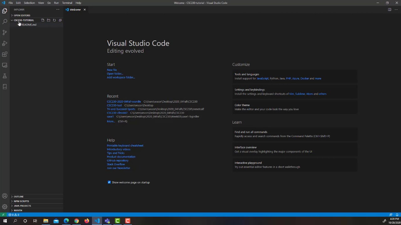 CSC230 - GitHub Workflow with VSCode