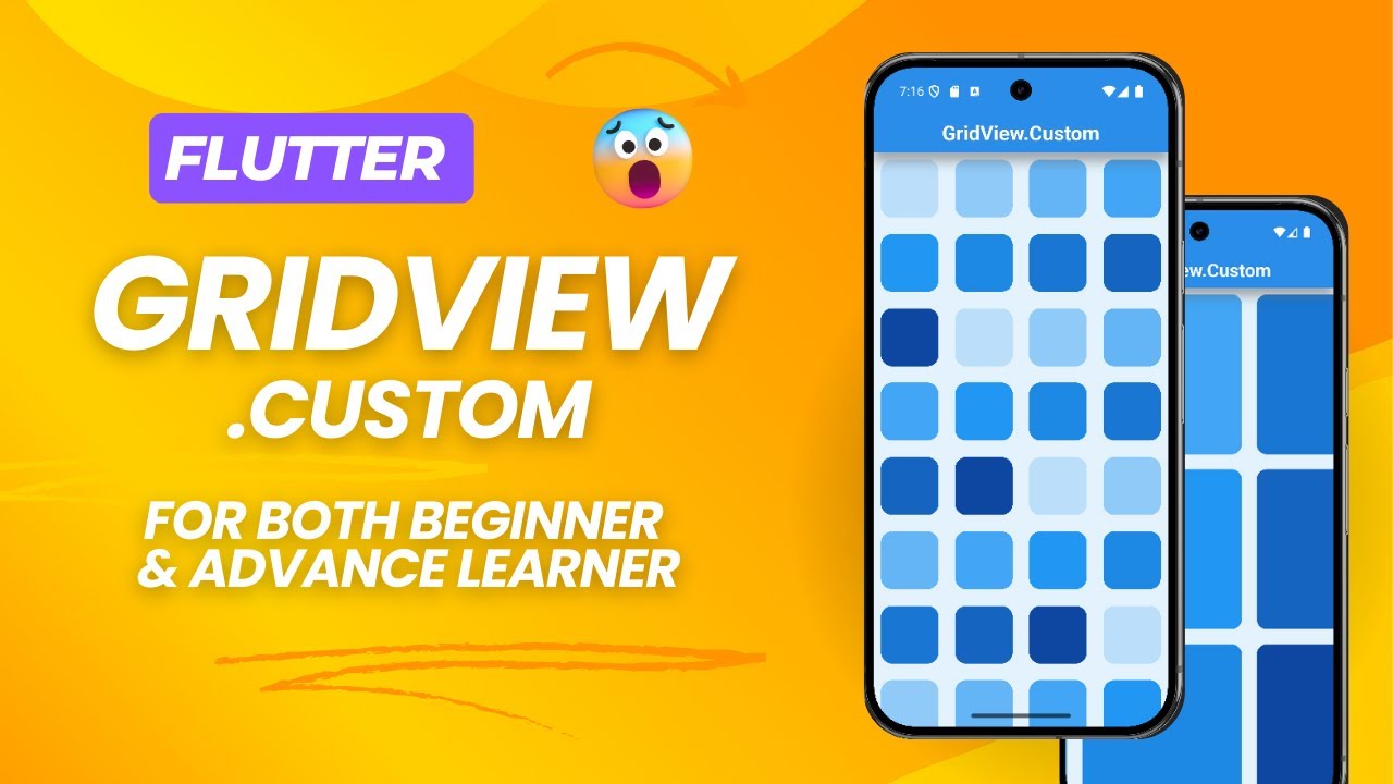 Learn Flutter GridView 2025 | Flutter GridView.custom| Flutter Grid list | Flutter GridView part 3