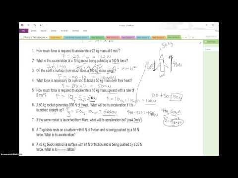 Force Worksheet #3 Solutions (part 1)