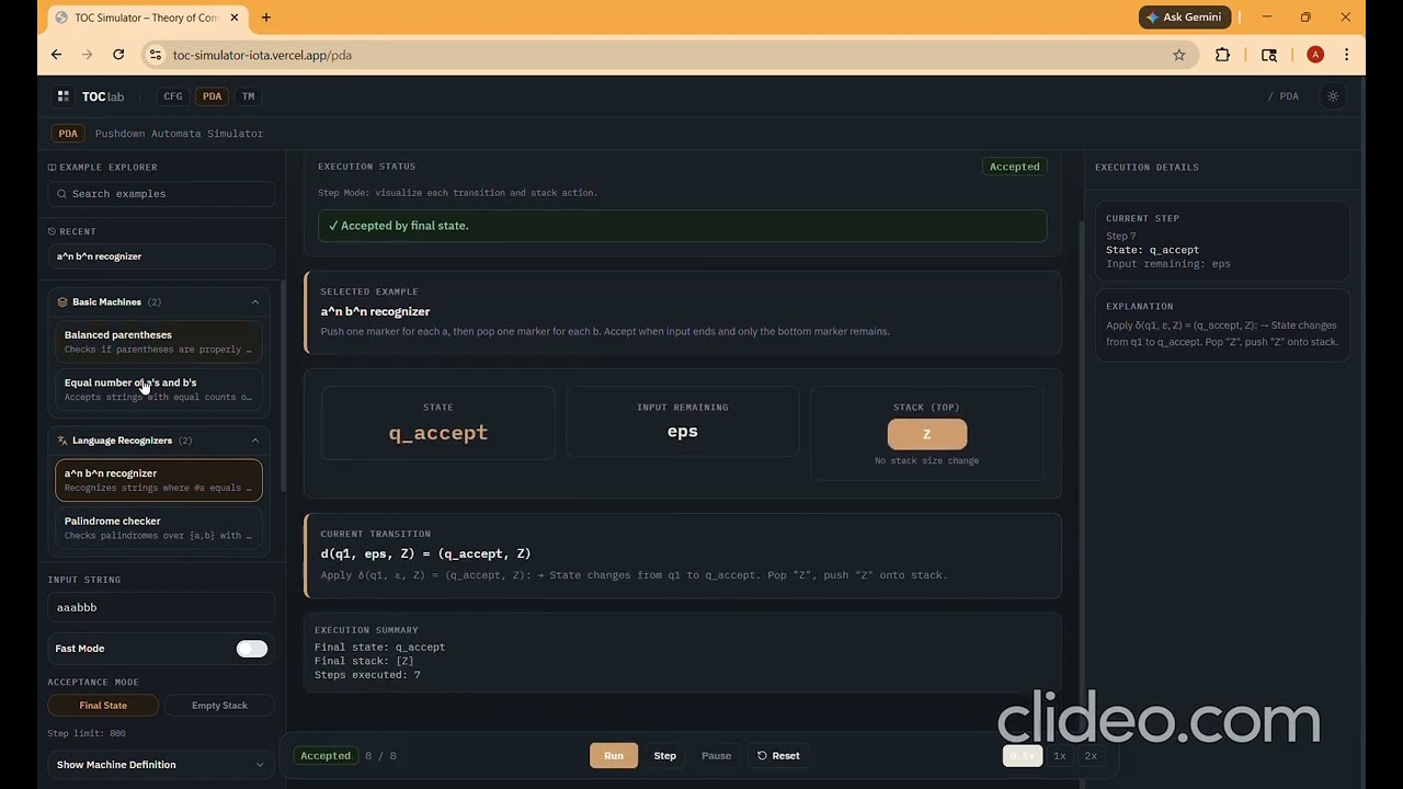 TOC-Simulator Assignment