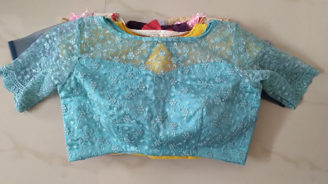 New Designer Net Blouse Back Neck Designs - Blouse Designs - Blouse Designs