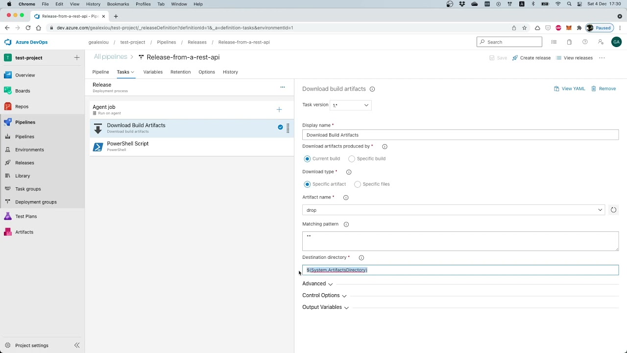 Pass variables and parameters between build and release pipelines on Azure DevOps