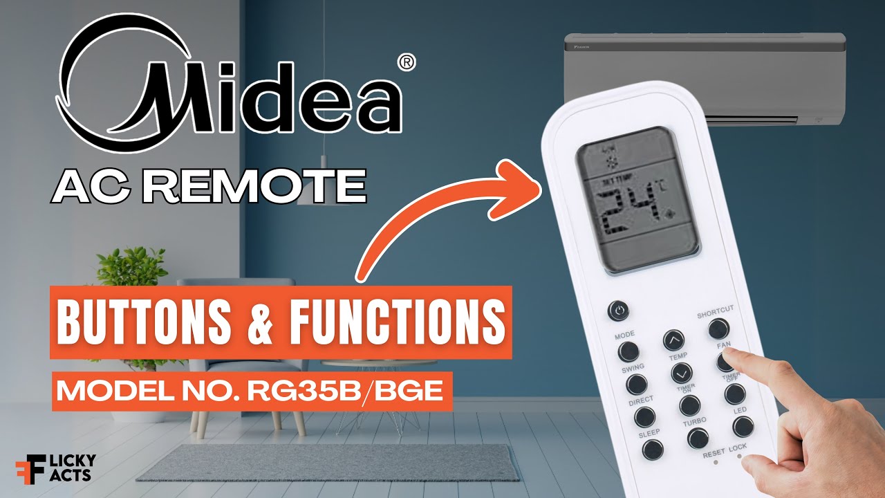 Midea AC Remote Buttons & Functions (Model No: RG35B/BGE) | Heat Pump Remote Guide