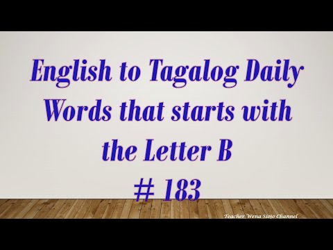 English to Tagalog Daily Words that starts with the Letter B # 183