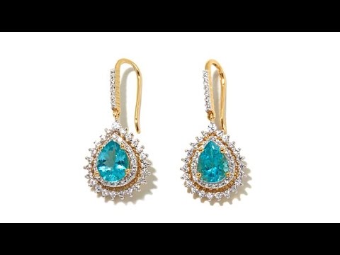 Rarities 4.37ctw Apatite White Zircon Vermeil Earrings