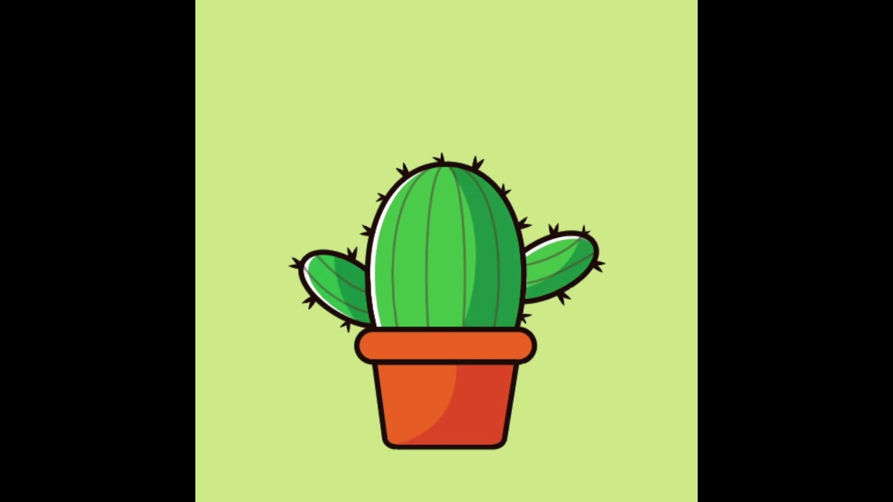 Cute Cactus Illustration - Adobe Illustrator #digitalart #adobeillustrator #ytshorts #shorts