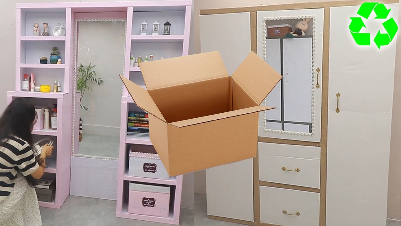 2 Large DIY Cabinets from Cardboard
