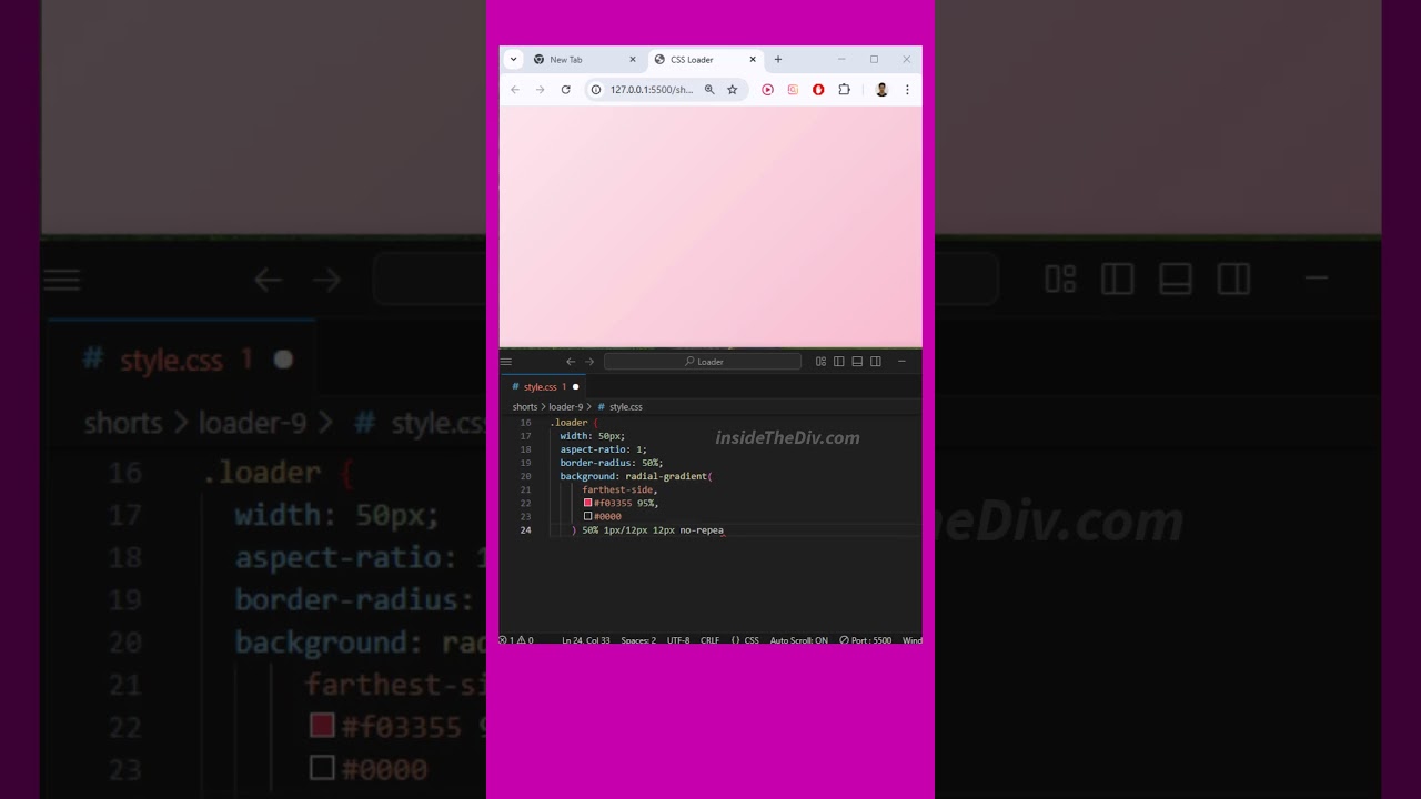 CSS Animation Tutorial | CSS Loader Challenge 17 #cssanimation #csstutorial #cssloader #shorts
