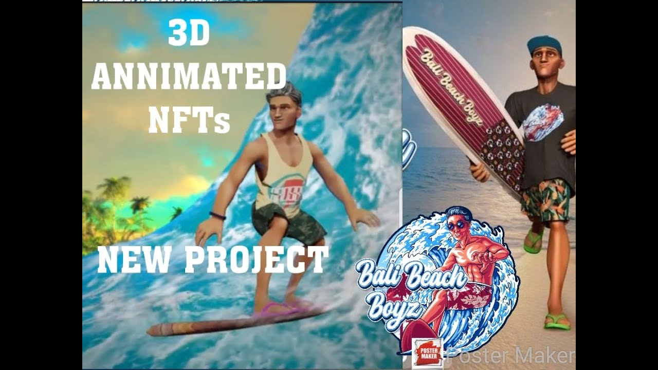 Bali Beach Boyz NFT Collection of 3d Animated Surf Art and Membership Benefits of our Community