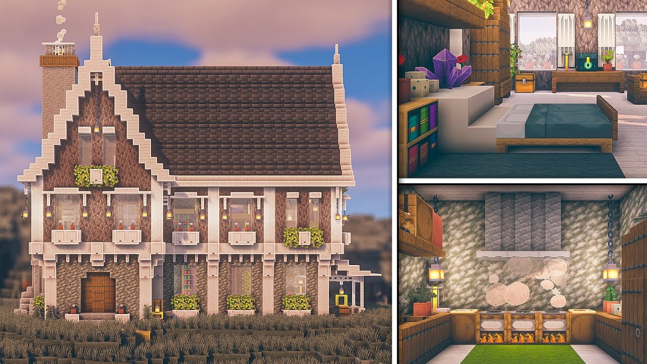 How To Build A Pale Oak Medieval House Interior Design In Minecraft 1. ...