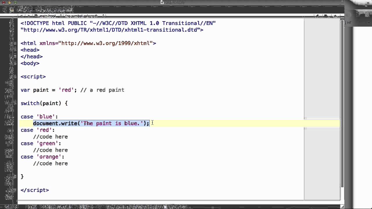 JavaScript - 12. switch statement