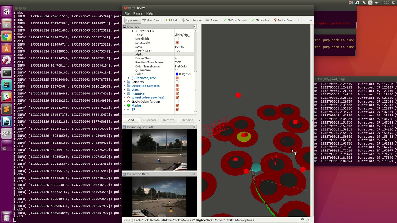 one round with big cone detection