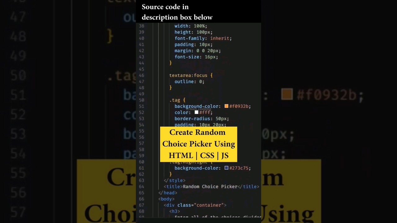 Create Random Choice Picker Using HTML | CSS | JS