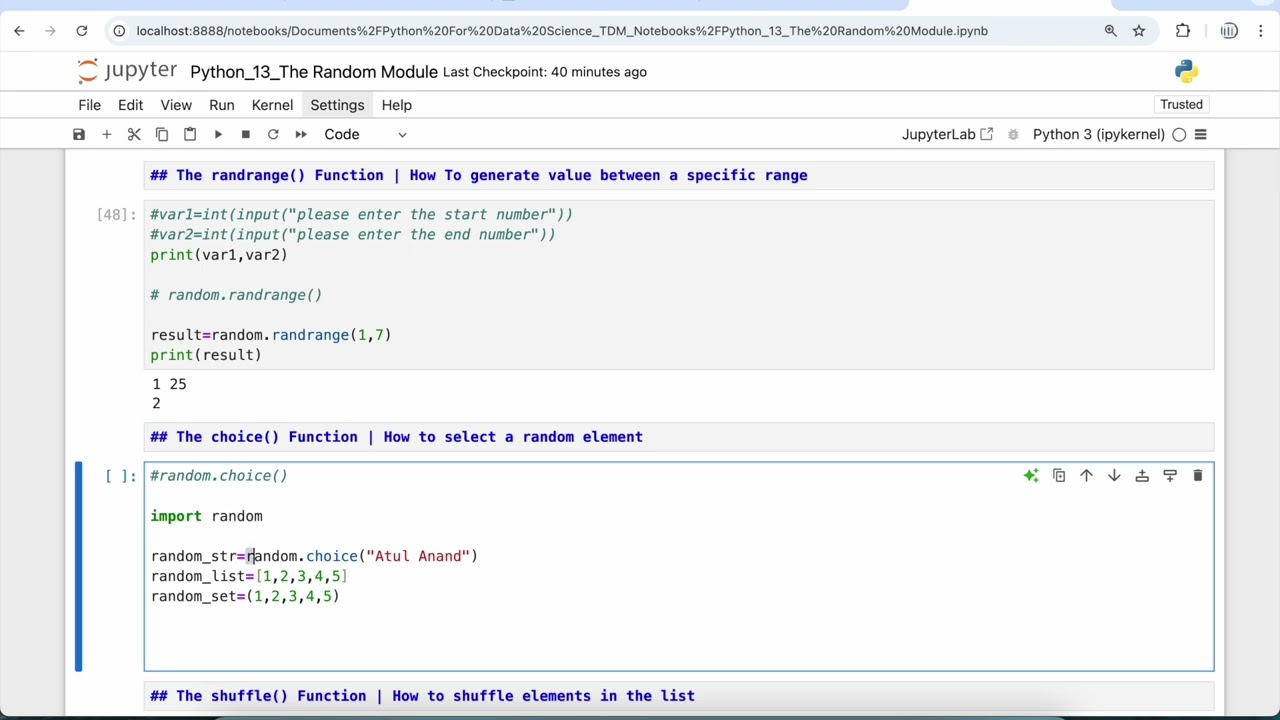 The choice() Function in Python | How to select a random element in Python